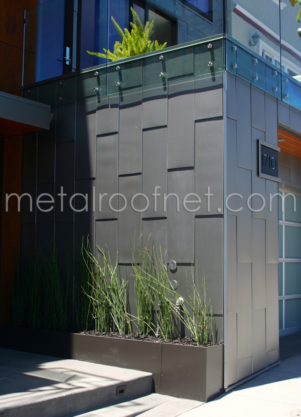 Zinc Roofing Panels in Vertical Wall Application - Beautiful!