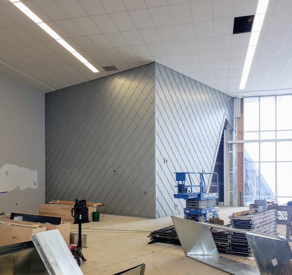 H-25 Metal Diamonds as Vertical Wall Cladding