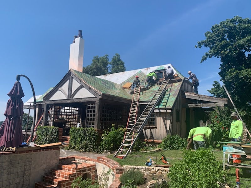 Copper Roofing Tops a Lakeside Gingerbread Home